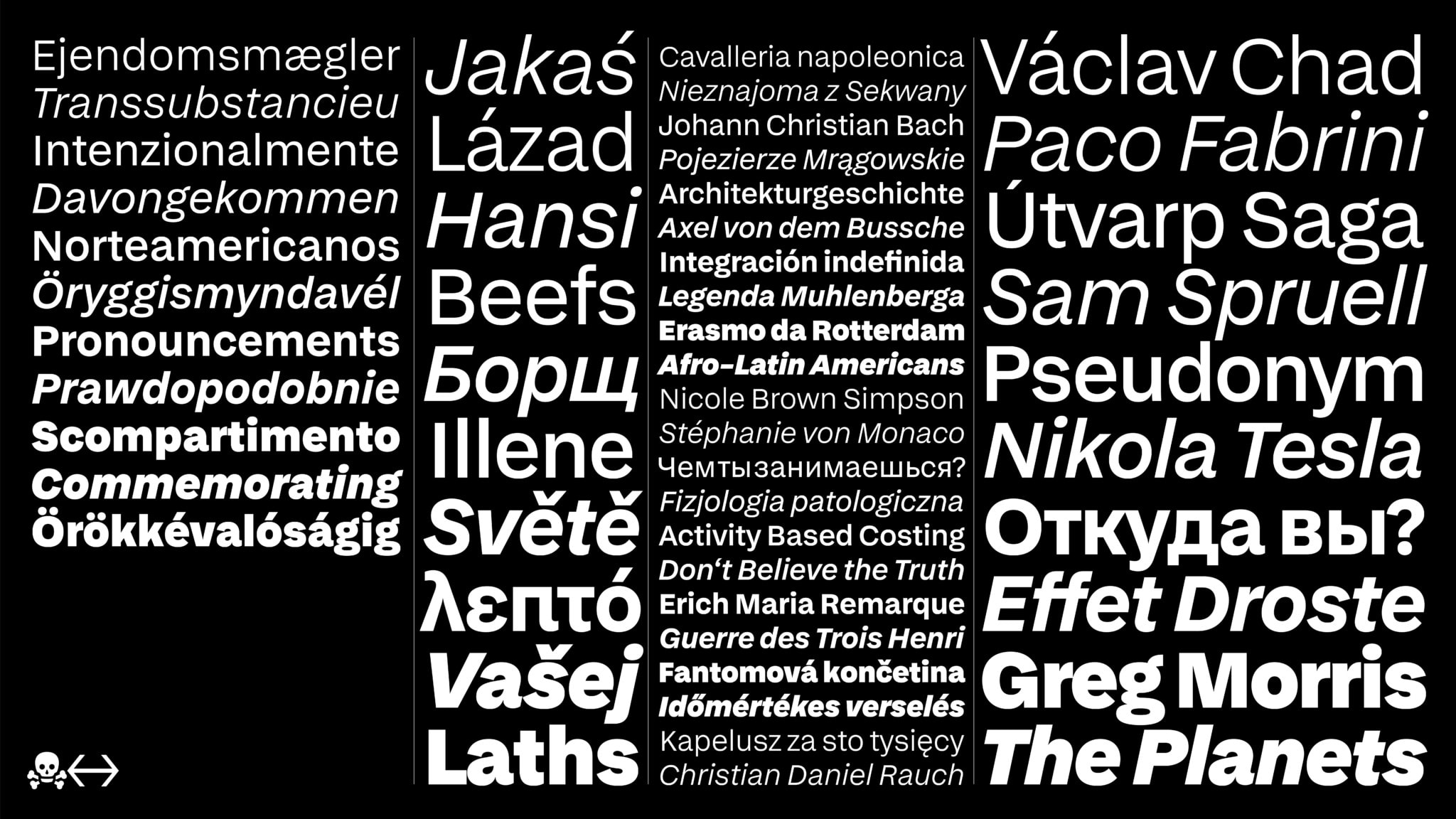 Early Sans is a 10 style typeface family incl. Latin, Cyrillic and Greek.